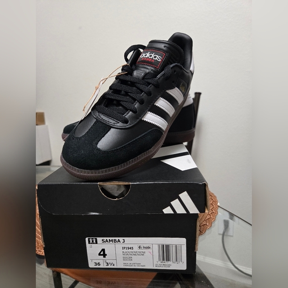 adidas | Shoes | Adidas Samba J Black White Sneakers | Poshmark